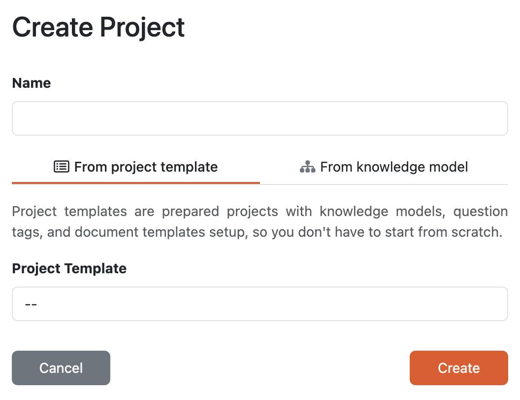 Create Project - Data Stewardship Wizard 4.13 documentation